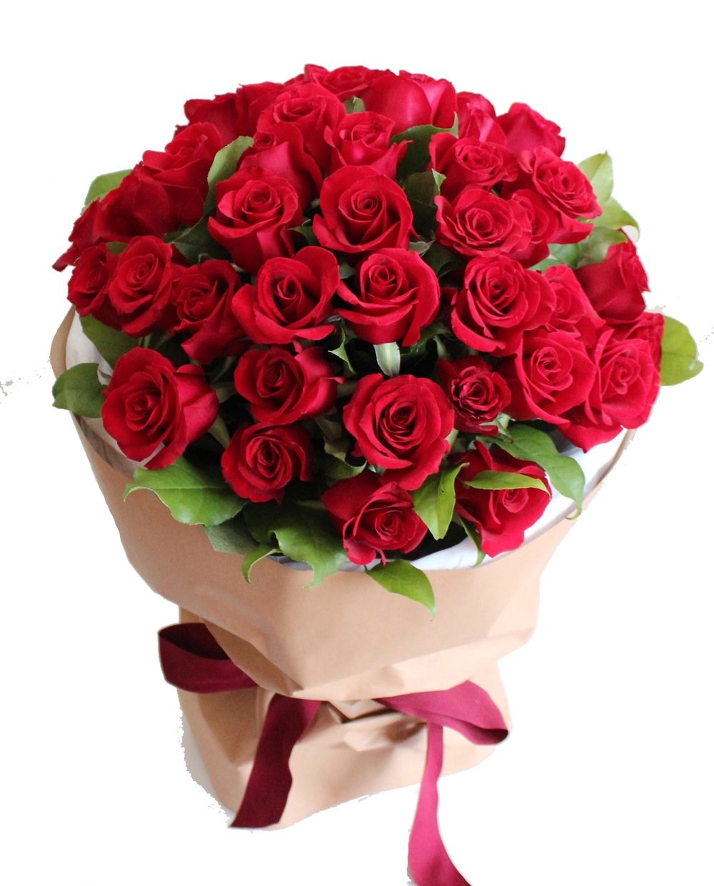 Buy 36 Red Roses Hand Bouquet Online |Flower Delivery Doha|